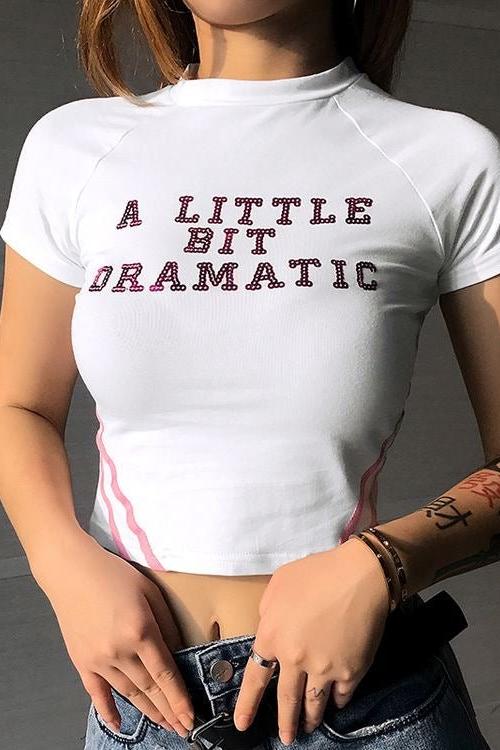 Neck Fitted Dramatic Crop Top – SUGERCANDY